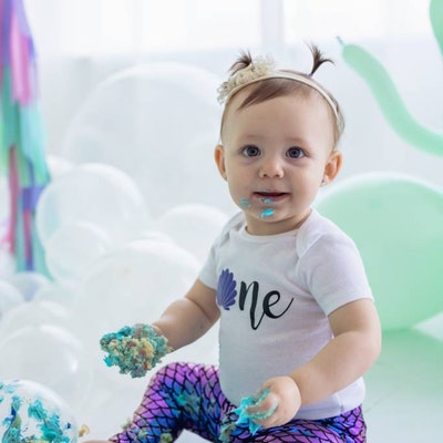 First Birthday Mermaid Baby Bummies Set Baby Girl Bummies and - Etsy