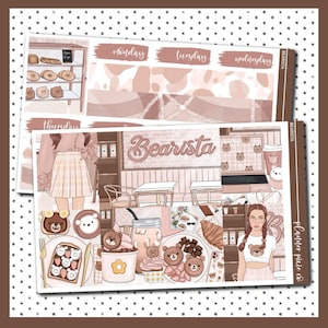 Bear Cafe Coffee Shop Brunch Fashion Girl Clip Art Cute Coffee Tea ...