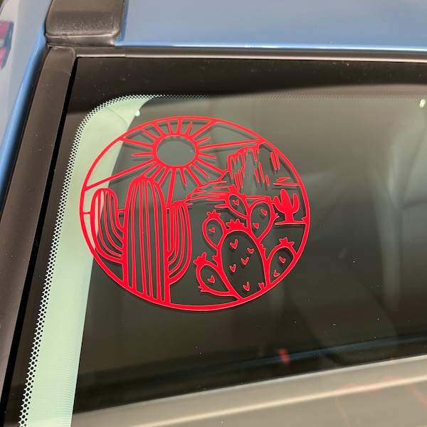 Desert Scene Diamond Shape Decal Sticker for Car, Laptop, Water Bottle ...