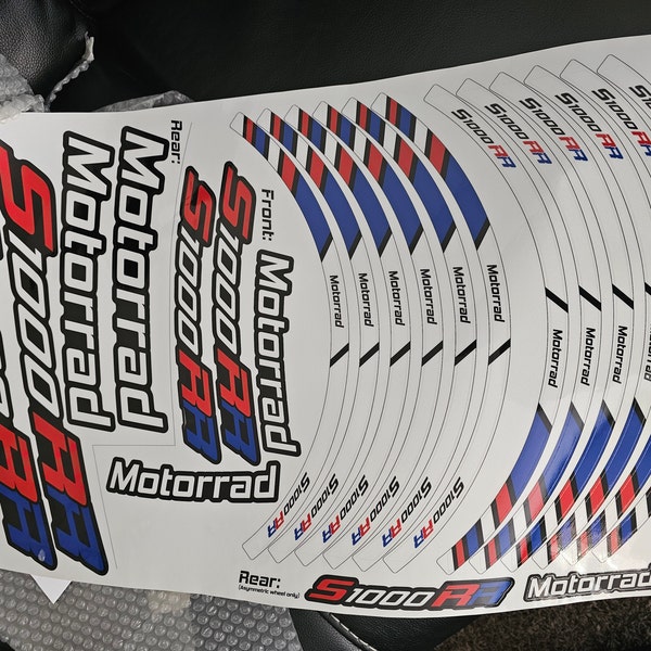 Wheel Stickers for BMW S1000RR Rim Tape Motorcycle Decals Graphics 17 ...