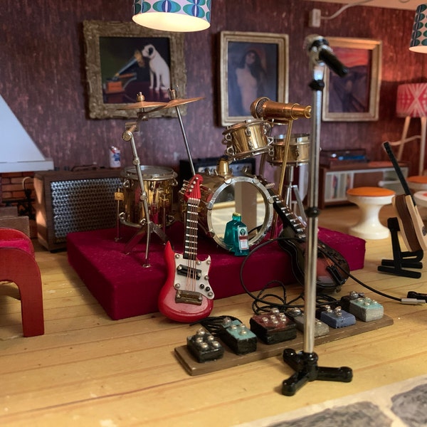 Miniature Microphone Miniature Music Mike Dollhouse Miniatures Diorama ...