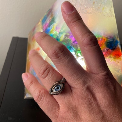 AWAKENING EYE RING// Glass Eye Ring// Eye Jewelry// Evil Eye Ring ...