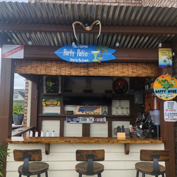 Handmade Surfboard Sign,personalized, Hand Lettered, Party Patio Sign ...