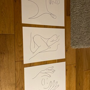 Set of 3 Line Drawing A4 A3 Art Print Poster Quote - Etsy