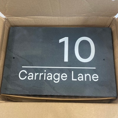 Engraved Pink Ceramic Wall Tile Address Sign Irish Handmade Door Number ...