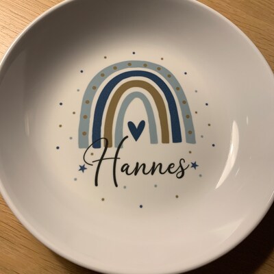 Kindergeschirr, personalisiert, Dschungeltiere, Kinderteller mit Namen, Taufgeschenk, Geschenk ...