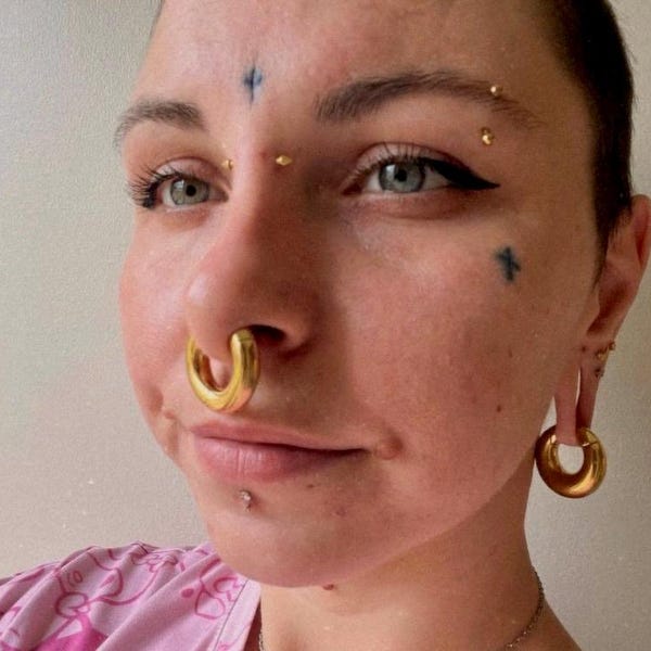 0g Pink Purple Acrylic Septum Stretching Pincher 8mm Ear Plugs Wide ...