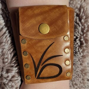Personalized Leather Wrist Wallet, Leather Bracelet With Card Holder ...