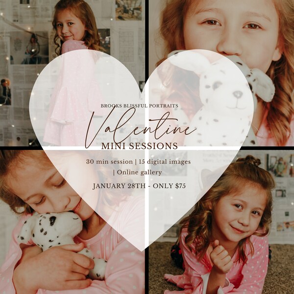 Valentine Mini Session Template for CANVA , Photography Marketing ...
