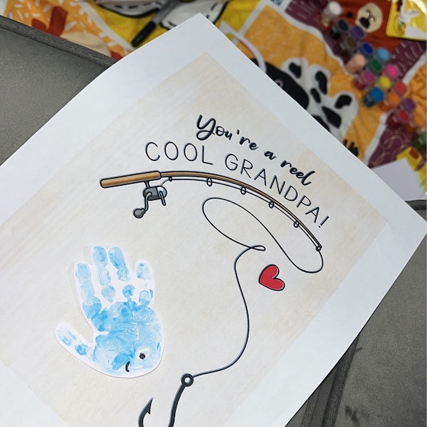 You're a Reel Cool Grandpa / Fish Hand Handprint Art / Father's Day ...