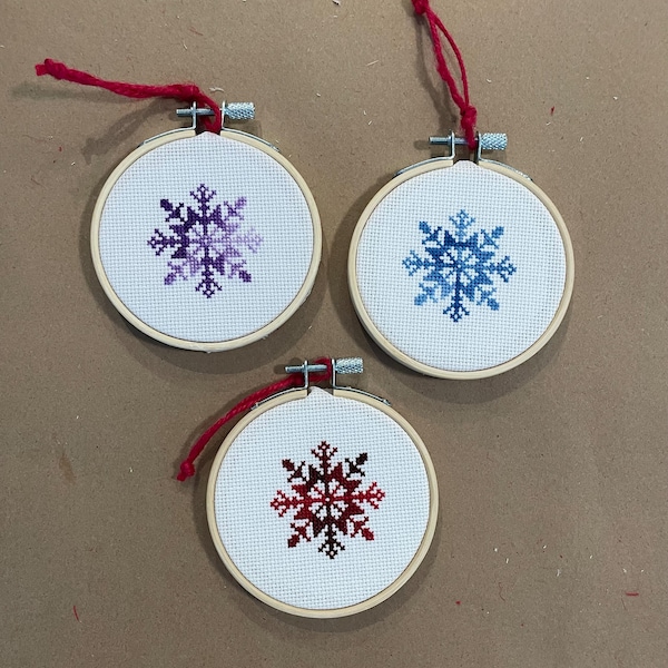 Small Snowflake Cross Stitch Ornament Mini Cross Stitch Pattern PDF ...