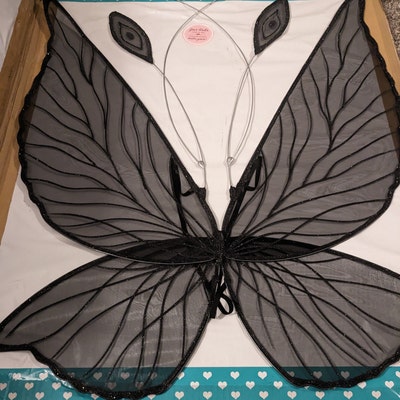 Large Dark Blue/gold Lace Fae Goddess Fairy Wings for Adults in Lace ...