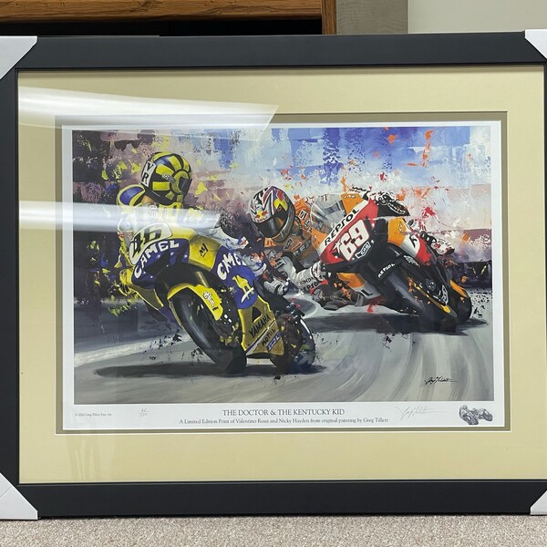 Barry Sheene & Kenny Roberts Art Print: Signed Motogp Motorsport Poster ...