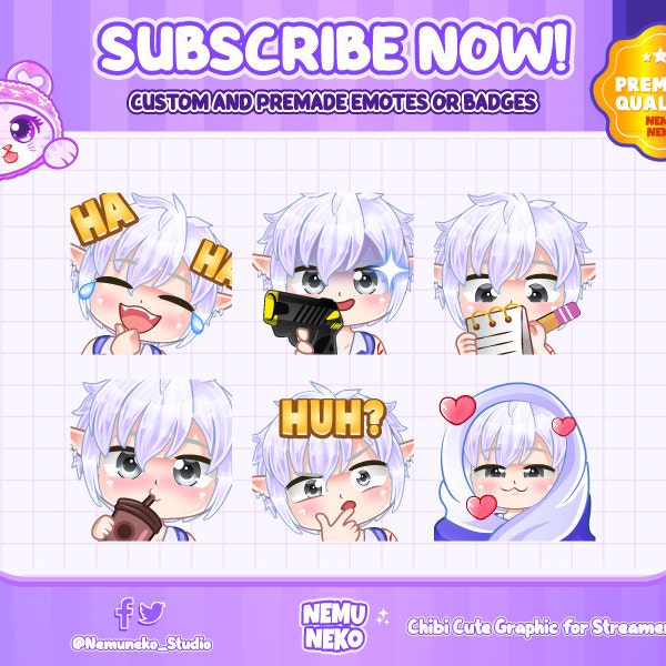 6x Custom Emotes, Emojis, Sub Emotes for Twitch, Youtube, Disocrd or ...