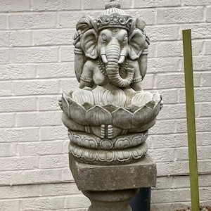 Oriental Ganesh Stone Garden Statue Reconstituted Outdoor | Etsy