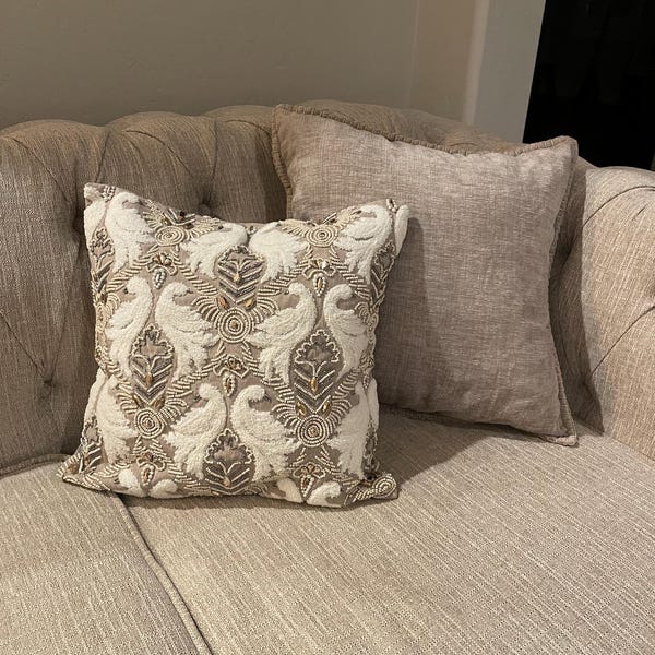 Dark Gold Satin Smocking Throw Pillow Luxury Contemporary Modern Toss ...