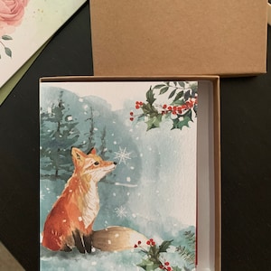 Winter Woodland Animals Christmas Cards 12 Holiday - Etsy