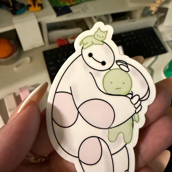 Yacute Smiski Green Guy Vinyl Sticker - Etsy