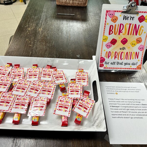 Appreciation Mint Printable Tag Mint Gum Candy Appreciation Week Gift ...