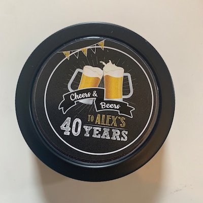 Personalized Glossy Cheers & Beers Theme Birthday Party Favor Labels ...