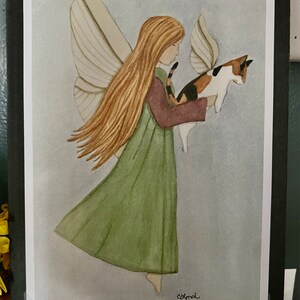 Angel and Black Great Dane / Lynch Signed Folk Art Print - Etsy