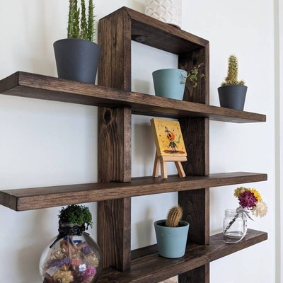 3D Floating Rectangular Shelf. XL Size. 28x 30x5.solid Wood Shelves ...