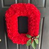 THE Official OSU Block O Wreath With Over 100 Red Silk Carnations, Real ...