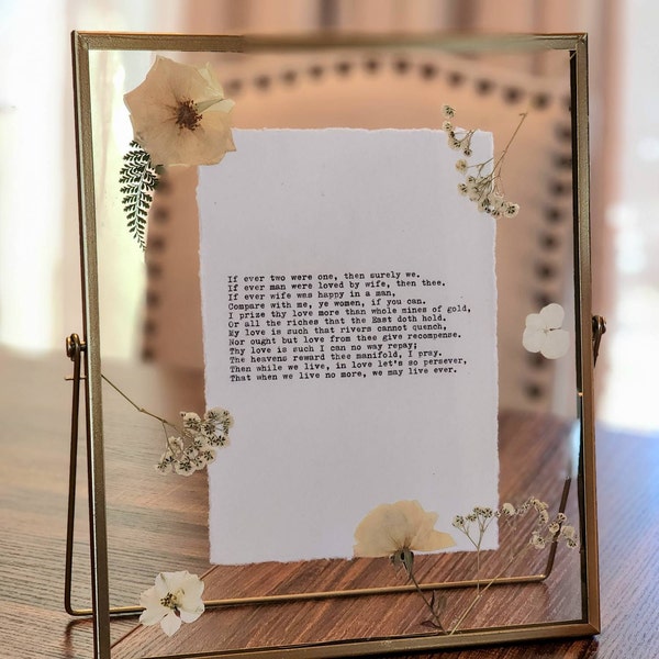 Large Framed Custom Poem Print, Hand Typed Typewriter Print With ...