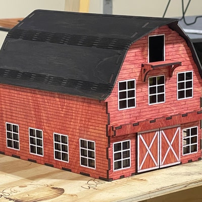 Digital Download, Miniature Barn and Silo, Laser Cut, Glowforge, Farm ...
