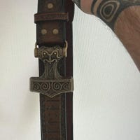 Thor's Belt, Norse Belt, Runes Belt, Viking Belt, Thor's Hammer Buckle ...
