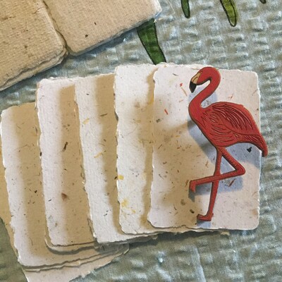 SAMPLE of 20 Handmade 2x3 Cards. Neutral Blank Recycled Paper. - Etsy ...