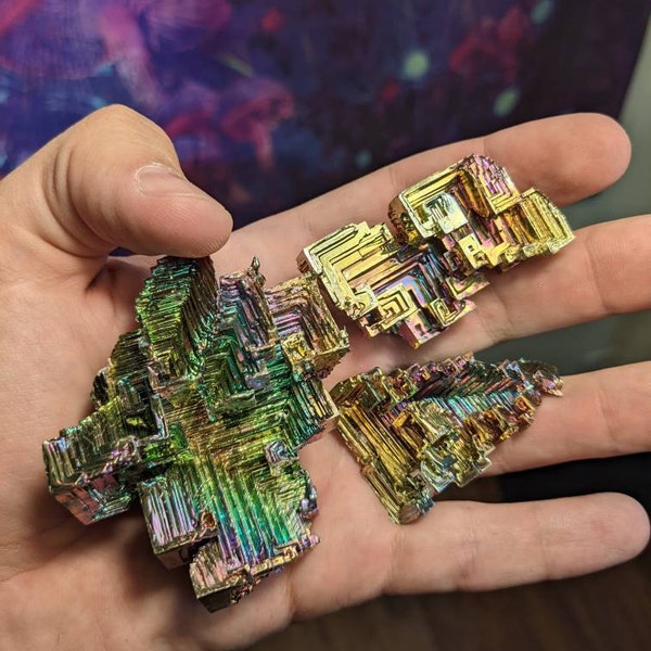 AAAA Rainbow Bismuth Cluster, Bismuth Crystal, Lab Grown Stone, Bismuth ...