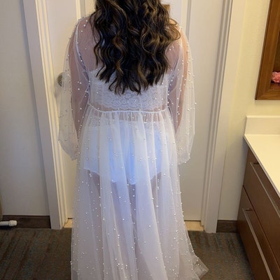 Sheer Bridal Robe, Transparent Wedding Robe, Gown for Bride, Maxi ...