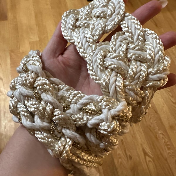 Handfasting Cord - 'hearts Entwined Ivory and Gold'- Customisable Heart ...