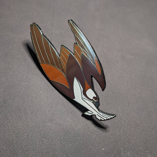 Diving Osprey Hard Enamel Pin: Art Deco Bird Brooch - Etsy