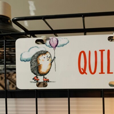 Personalized Hedgehog Name Plate / Hedgehog Sign / Cage Accessory ...