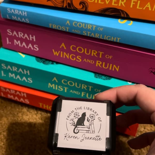 Book Embosser Book Stamp, Personalized Cat Book Stamp, From the Library ...