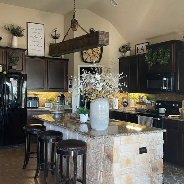 Rustic Antique Double Tree Yoke Hitch With LED Lanterns/mason Jars or ...