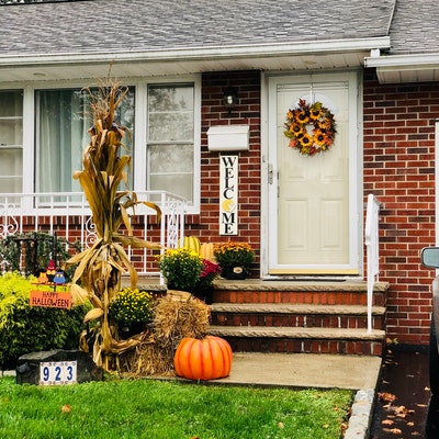 Interchangeable O Welcome Sign, 31 Vertical Porch Sign, Front Door ...