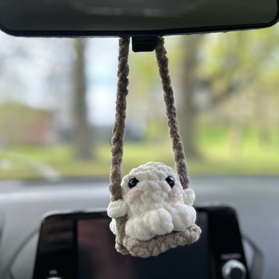 Crochet Ghost Car Mirror Hanger PDF PATTERN Fall Car Decor DIY Car ...