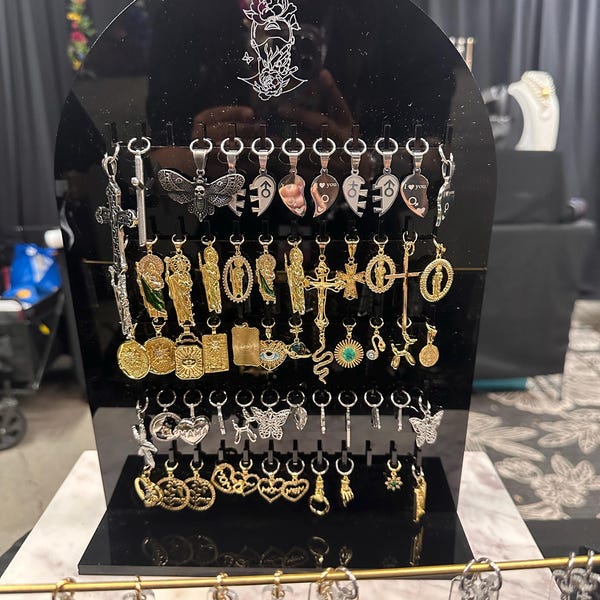 30 Charm Bar Display Board - Acrylic - Wood - Permanent Jewelry - Etsy