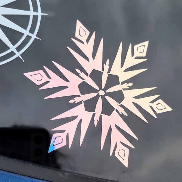 Holographic Disney Frozen Snowflake Vinyl Decal, Car Decal, Window ...
