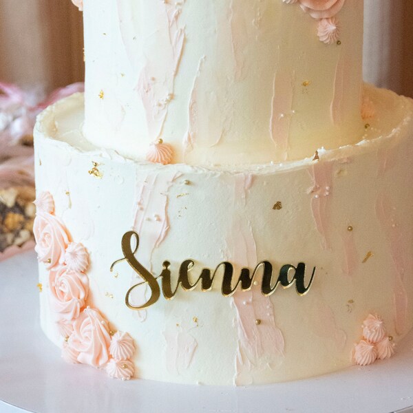 Cursive - Acrylic Custom Cake Name Tags, Cake Charms, Place Cards for ...