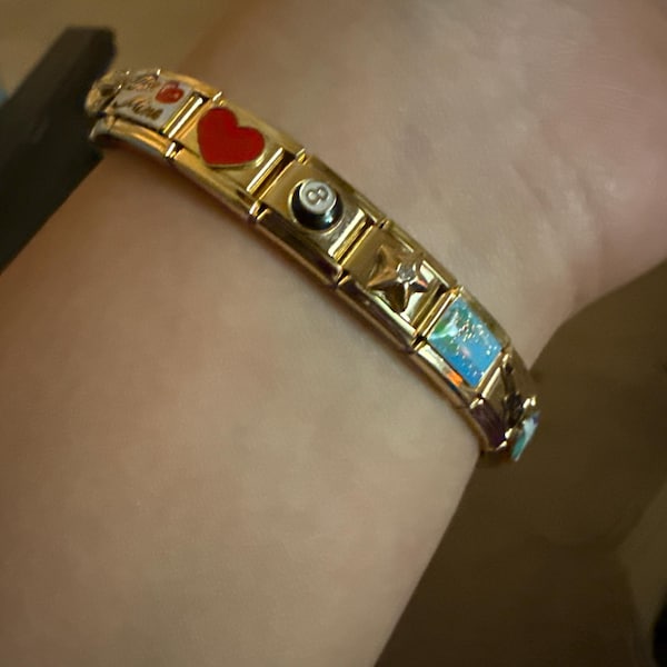 Gold Italian Bracelet, Custom Gold Italy Charms, Personalized Italian ...