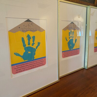 Pencil Handprint Art, First Day of School Printable, Back to School ...