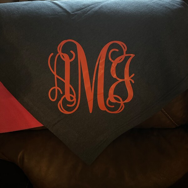 Monogram Blanket ~ Monogrammed Fleece Throw ~ Gift for Her ~ Gift Under ...
