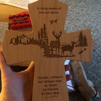 Memorial Gift Hunting Wood Cross, Wildlife Memorial Cross, Memorial ...