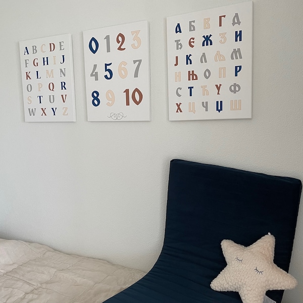 Cyrillic Alphabet Printable | Serbian and English Alphabet Set | Azbuka Wall Art | Balkan Art ...