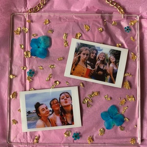 Hanging Resin Square Custom Photo Frame With Gold or Silver - Etsy UK