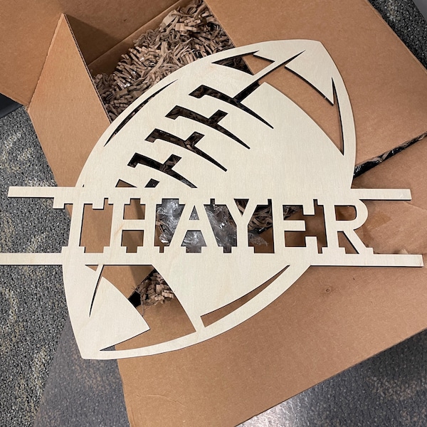 Football Name Sign, Nursery Decor, Personalized Wood Sign, Personalized ...